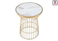 China Gold Vertical Moulding Frame Stainless Steel Coffee Table Commercial Indoor Furniture for sale