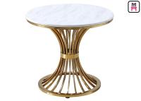 China Modern Coffee Table With Stainless Steel Legs , Round Marble Top Dining Table for sale