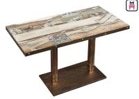 China Casting Iron Base Restaurant Dining Table 0.15cbm Volume For Fast Food / Hot Pot for sale
