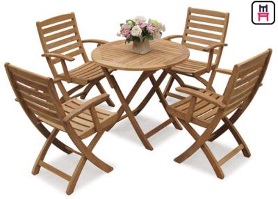 China Rectangle / Round / Square Folding Table And Chairs Solid Wood Garden Furniture Sets for sale