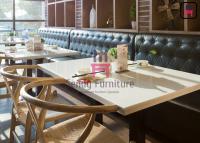 China Leather Restaurant Sofa Set Fast Food Hotel Booth Sofa Diamond Button Decoration for sale