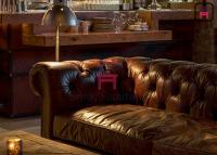 China Leather / Fabric Hotel Upholstered Restaurant Booth Chesterfield Sofa American Style for sale