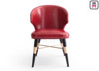 China New Luxury Five Star Hotel Upholstered Leather Metal Frame Restaurant Chairs With Crossed Gold Feet for sale