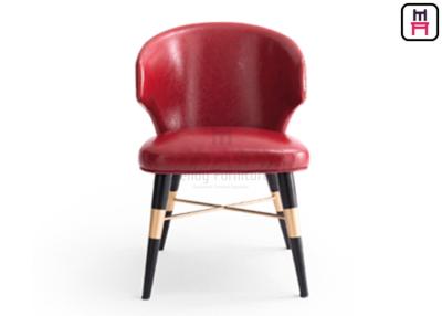 China New Luxury Five Star Hotel Upholstered Leather Metal Frame Restaurant Chairs With Crossed Gold Feet for sale