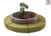 China Fabric  Round Shape Commercial Booth Seating With Steel Frame Base For  Lobby for sale