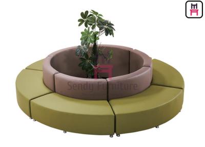 China Fabric  Round Shape Commercial Booth Seating With Steel Frame Base For  Lobby for sale