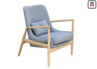 China Oak Wood Blue Restaurant Sofa Chair Nordic Modern Type 66 * 69 * 84 Cm for sale