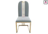 China Rose Golden High Back Dining Chairs Velvet Seat W48 * D42 * H103cm Without Arm for sale