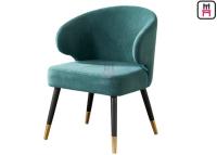 China Upholstered Velvet Armrests  Wooden Dining Chairs With Gold Electroplating Feet for sale