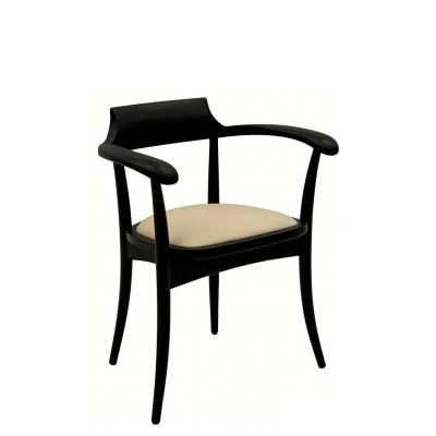 China Modern Ergonomic Curved Design Wood Restaurant Chair with Solid Wood Frame and Customizable Upholstery for sale