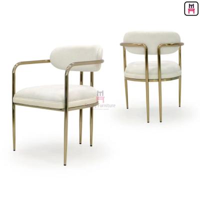 China IM-201 Gold Stainless Steel Dining Chair with PU Leather & High-Resilience Foam for sale