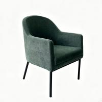 China Metal Restaurant Chair | Versatile Oversized Fabric Dining Chair with Armrests for sale