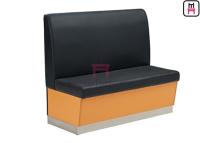 China Black Color Commercial Banquette Seating , Wood Restaurant Booth Eco - Leather for sale