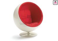 China Red Color Fiberglass Egg Chair , FD-1409 Eero Aarnio Globe Chair 42'' 39'' 48'' for sale