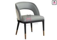 China Open Back Rainbow Leather Wood Restaurant Chairs With Gold Stainless Steel Feet for sale