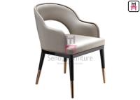 China Gold Electroplating Feet Solid  Wood Restaurant Chairs , Hotel  Wood Leather Dining Chairs for sale