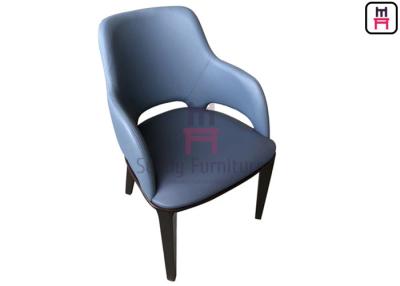 China Micro Fiber Leather Wood Restaurant Chair Upholstered No Folded With Armrests for sale