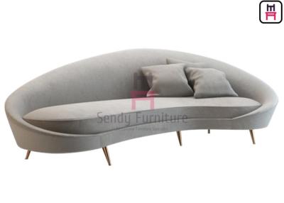 China Custom Upholstered Restaurant Booth 4 Seater Velvet Arc Shaped With Pillows for sale