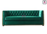 China Vintage Luxury Studded Upholstered Restaurant Booth 3 Seats Arm With Velvet for sale