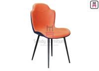 China 0.38cbm PU Leather Upholstered Dining Chair Metal Frame for sale