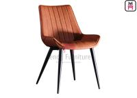 China Metal Leg PU Leather Upholstered Armless Dining Chair 0.38cbm for sale