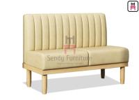 China Solid Wood Restaurant Booth 1.2cbm 4ft PU Upholstered Booth Seating for sale