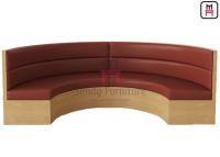 China Round 2.8cbm Tufted Wood Restaurant Booth Plywood PU Leather Material for sale