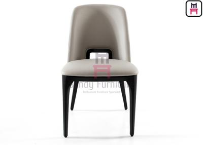 China Hollowed Back Upholstered Wood Restaurant Chair Tufted Leather for sale