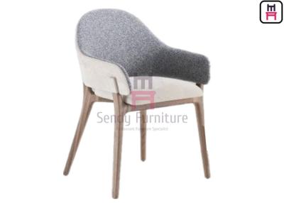 China PU Leather Cashmere Upholstered Armrest Dining Chair For Restaurant for sale