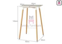 China 2ft White MDF Restaurant Bar Tables H 100cm With Solid Wood Legs for sale