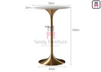 China Height 105cm MDF Restaurant Bar Height Tables 0.2cbm Stainless Steel Round Tulip Table for sale