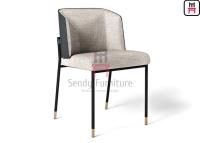 China Tubular Metal Restaurant Chairs H78cm ODM Upholstered Armless Dining Chair for sale