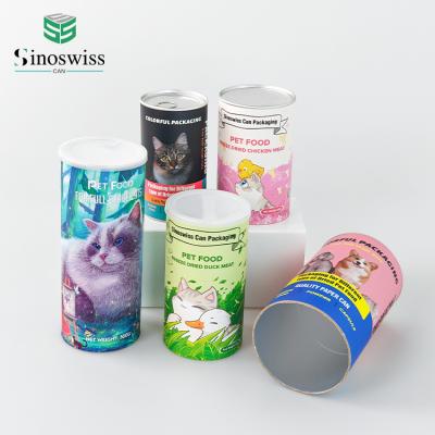 China Empty Dog Cat Pet Snacks Paper Cans Packaging Food Grade Cardboard Tube Container for sale