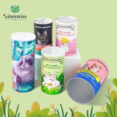 China cylindrical structure Cardboard Can Packaging Kraft Paper Containers For Pet Treats for sale