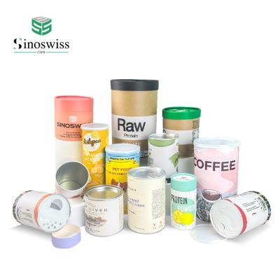 China 53mm -177mm Diameter Food Paper Cans Packaging for Protein Powder Tea Coffee for sale