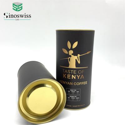 China Food Grade Kraft Coffee Tube Packaging With Metal Plug Lid Custom Height for sale