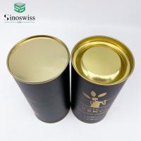 China Food Grade Kraft Coffee Tube Packaging With Metal Plug Lid Custom Height for sale