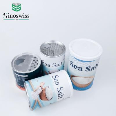 China Custom Paper Tube Packaging Food Grade Airtight Lid Salt Spice Paper Packaging Can for sale