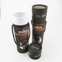 China Festive Round Kraft Paper Tube Gift Box Packaging With Carry Handle Custom Design for sale