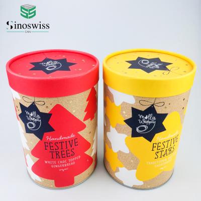 China Color Printed Cylindrical Paper Tube Gift Box Packaging For Candy Chocolate Treats for sale