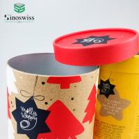 China Color Printed Cylindrical Paper Tube Gift Box Packaging For Candy Chocolate Treats for sale