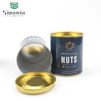 China Cylinder Aluminium Foil Snack Food Paper Cans With Metal Lid Nuts Packaging for sale