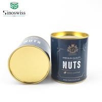 China Cylinder Aluminium Foil Snack Food Paper Cans With Metal Lid Nuts Packaging for sale