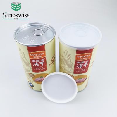 China Private Label Pet Freeze Dried Food Packaging Reusable Pet Food Paper Tube Container for sale