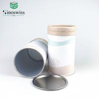 China Custom Printing Powder Packaging Paper Cans Canister With Paper Lid Recyclable for sale