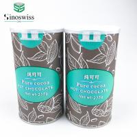 China Food Grade Cocoa Powder Paper Cans Cylindrical Paper Box Packaging With Plastic Lid for sale