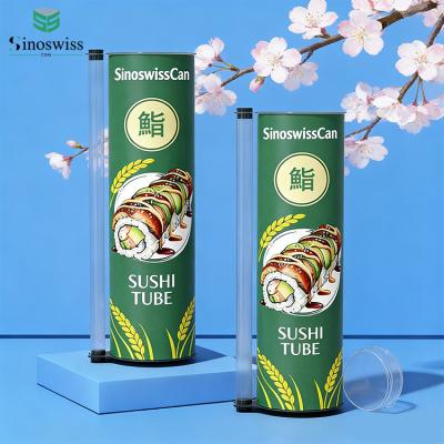 China Food Grade Sushi Container Push Up Sushi Paper Tube Packaging with Compartment for sale