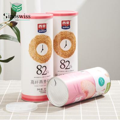 China Recyclable Paper Cans Packaging Craft Cylinder Paper Tube Packaging For Cereal Oatmeal for sale