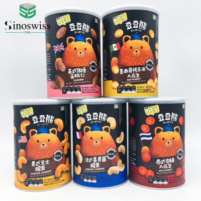 China Eco Friendly Cardboard Canisters Paper Cans For Snack Food Cashew Nuts Cookie Candy for sale