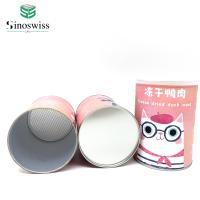 China Recyclable Cylinder Pet Food Paper Cans Packaging With Easy Open Cover OEM Logo for sale
